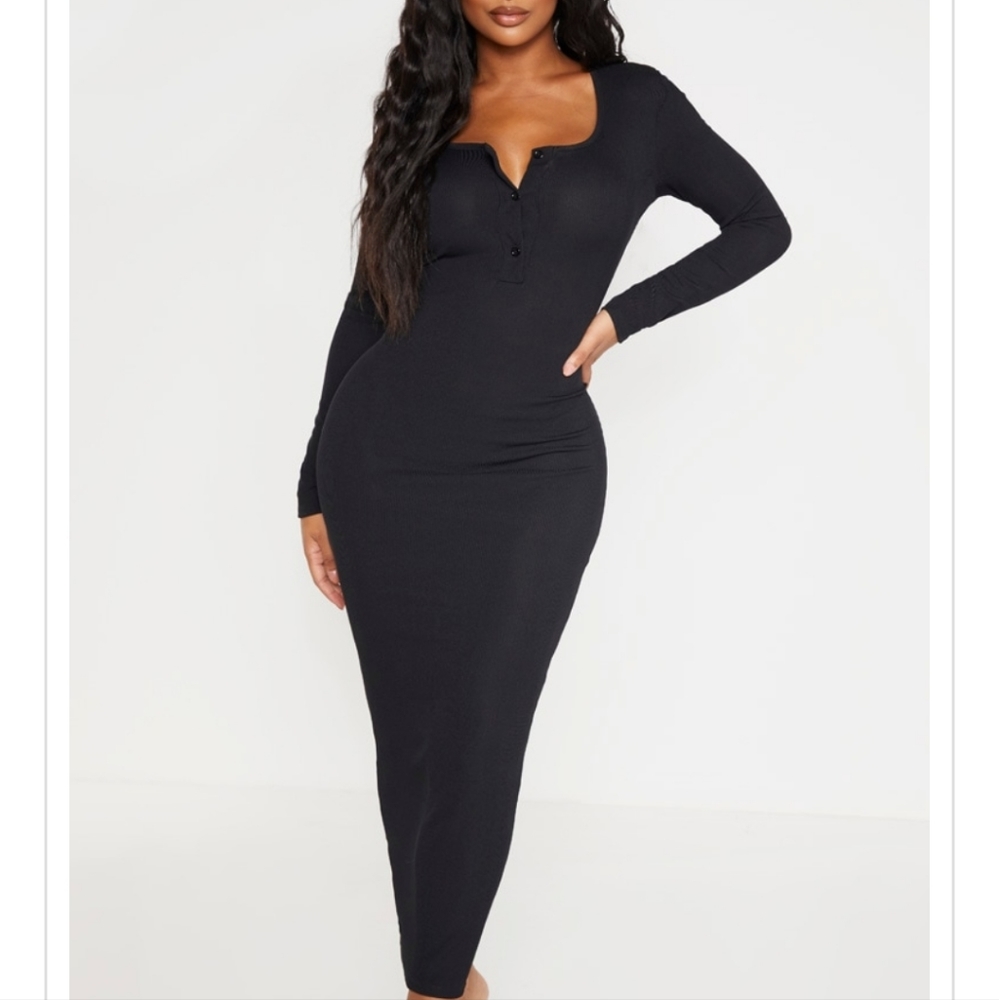Bodycon Ribbed Midaxi Dress - Gem